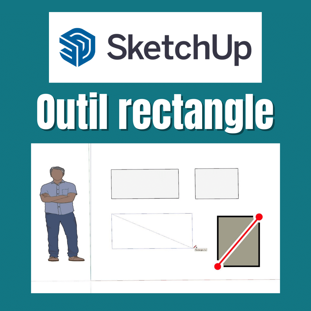 Tutoriel SketchUp : Outil ligne, outil rectangle et dimensions